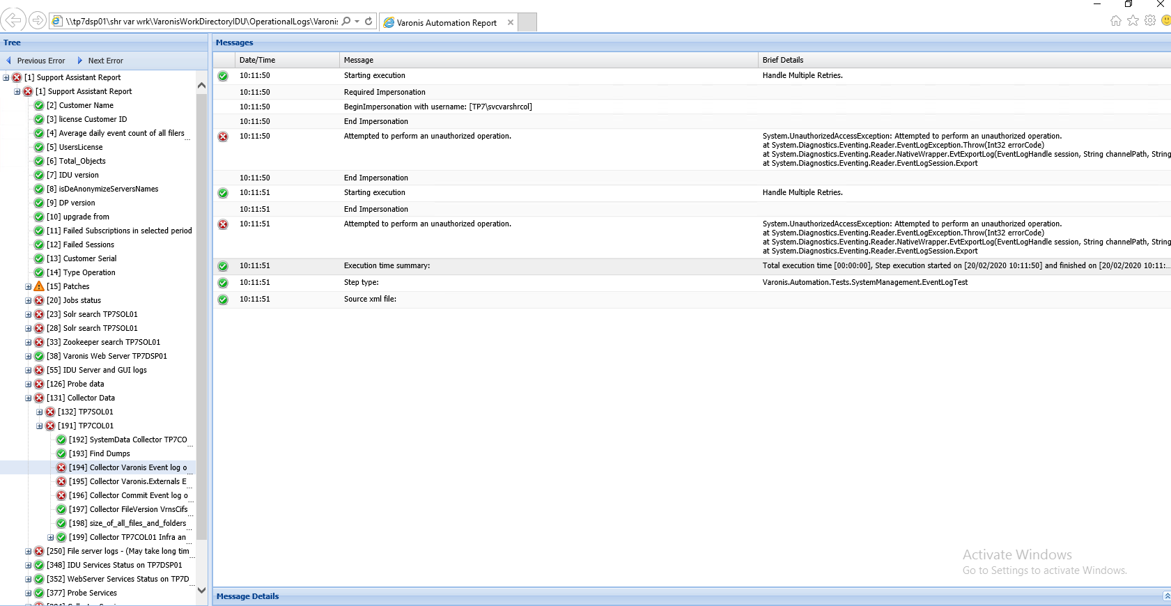 Varonis OMS Log Collection - Collector Not Sending Logs